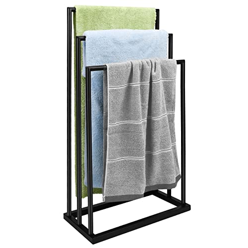 3 Tiers Stainless Steel Towel Rack 3 Bars Freestanding Towel Holder Drying Stand Towel Bar Storage Ladder Bathroom Accessories Organizer Bath Storage & Hand Towels, Washcloths, Next to Tub or Shower