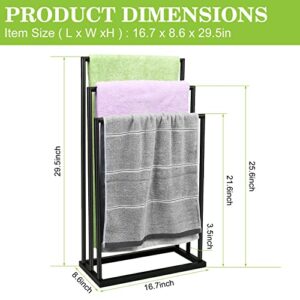 3 Tiers Stainless Steel Towel Rack 3 Bars Freestanding Towel Holder Drying Stand Towel Bar Storage Ladder Bathroom Accessories Organizer Bath Storage & Hand Towels, Washcloths, Next to Tub or Shower