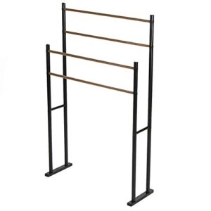 Mind Reader Alloy Collection, 2-Tier Towel Rack with 4 Bars, Drying Stand, Metal, Black