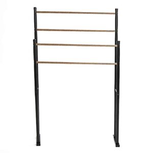 Mind Reader Alloy Collection, 2-Tier Towel Rack with 4 Bars, Drying Stand, Metal, Black