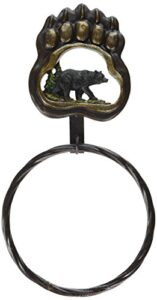 black bear paw towel ring 6.5x0.62x12"