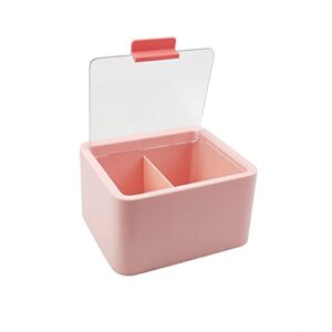 hzlhzyy plastic qtip storage box 2 slot cotton swab dispenser box qtip holder jar cotton swab ball qtips storage container makeup sponge organizer box with lid for bathroom home office storage