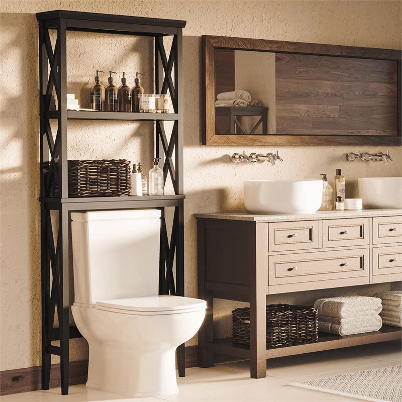 RiverRidge La Crosse Bathroom Storage Spacesaver, No Size, Black