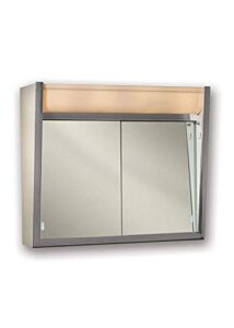 jensen 124lp ensign 2-door medicine cabinet, stainless steel, 24-inch by 23-inch