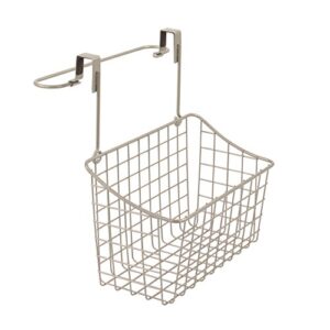 Spectrum Diversified Grid Over The Cabinet Towel Bar & Medium Basket, Satin Nickel PC