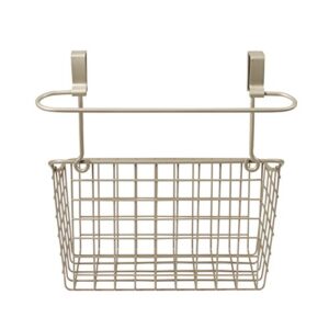 Spectrum Diversified Grid Over The Cabinet Towel Bar & Medium Basket, Satin Nickel PC