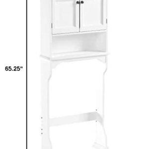 Zenna Home Collette Over the Toilet Bathroom Spacesaver, Bath-Storage Shelves, White