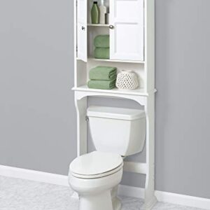 Zenna Home Collette Over the Toilet Bathroom Spacesaver, Bath-Storage Shelves, White