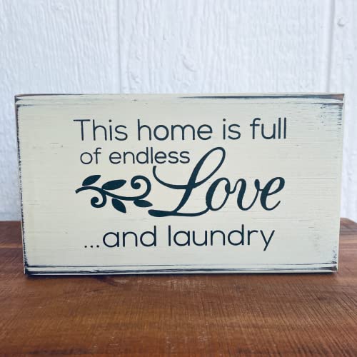 Adore Galore Decor Dryer Sheet Dispenser – Neat Wood Dryer Sheet Holder for Fabric Softener Sheets with Metal Dispensing Push Plate and 2 Laundry Signs - Farmhouse Laundry Room Decor (Ivory)