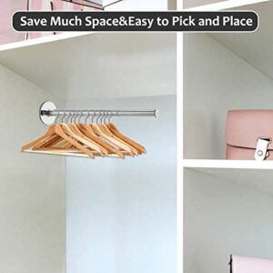 Retractable 2 Sections Clothes Hangers Storage Stacker Bath Towel Hangers Coats Handbags Hangers Multi-Use Organizers for Closet,Cloakroom, Balcony, Bathrooms,Laundry Room Easy to Install