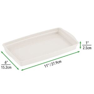 mDesign Plastic Storage Organizer Tray for Bathroom Vanity Countertops, Closets, Dressers - Holder for Guest Hand Towels, Watches, Earrings, Makeup Brushes, Reading Glasses, Perfume - Cream/Beige