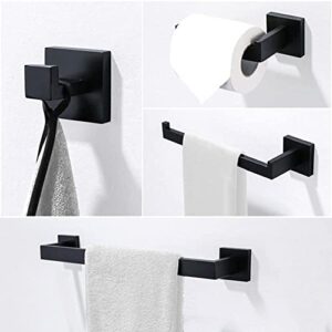 Ralbay 5-Pieces 14.2" Bath Towel Bar Set Black Premium Stainless Steel Square Style Matte Black Bathroom Hardware Accessories Set Wall Mounted Towel Rack Set