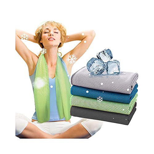 [4 Pack] Cooling Towel (40"x12"), Ice Towel, Soft Breathable Chilly Towel, Microfiber Towel for Yoga, Sport, Running, Gym, Workout,Camping, Fitness, Workout & More Activities