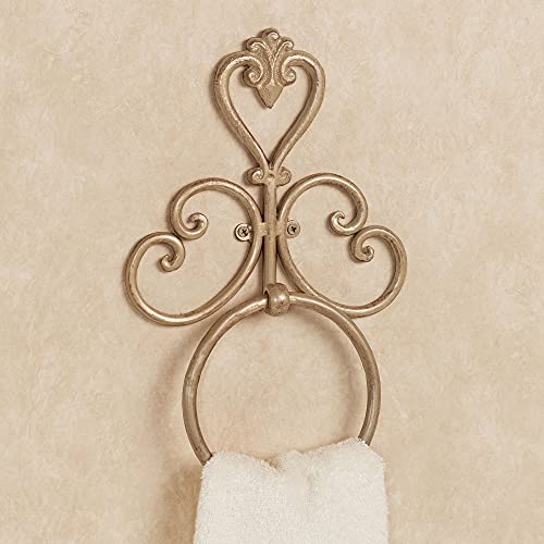 Touch of Class Aldabella Handpainted Towel Ring Satin Gold - 13.5 Inches High