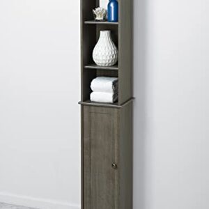 Zenna Home Bathroom Linen Tower, 5-Tier, Bathroom Storage, Gray