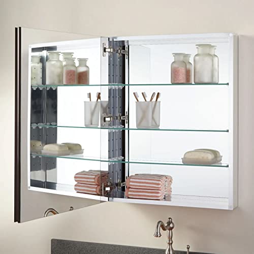 Signature Hardware 412589 Bernstein 24" W x 30" H Surface or Recess Mounted Aluminum Framed Single Door Medicine Cabinet