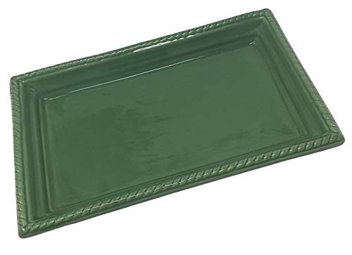 October Hill Ceramic Guest Towel Caddy/Tray, Green