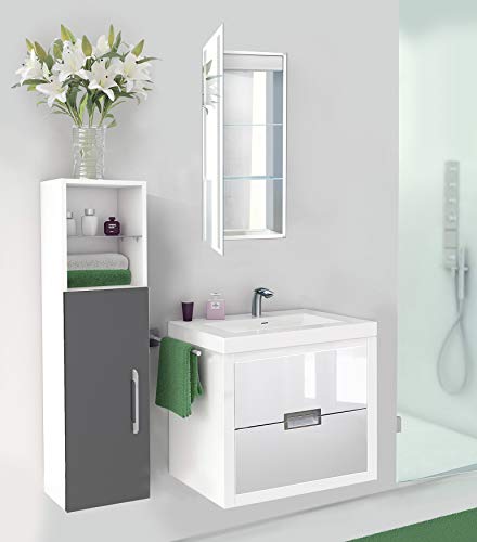 Krugg Kinetic LED Medicine Cabinet| Recessed or Surface Mount Mirror Cabinet w/Dimmer & Defogger (15"x30" Left Hinge)