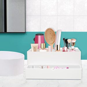 Hair Tool Organizer Acrylic Blow Dryer Holder,Hair Product Organizer, Hair Dryer Holder Bathroom Countertop Drawer Organizer Trays For Hair Styling Tools,Curling Iron,Blow Dryer,Straightener,White