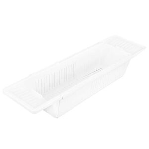 nunafey bathtub caddy tray, pp multi-functional bathtub rack, anti-rust retractable for shampoo bathroom bathtub