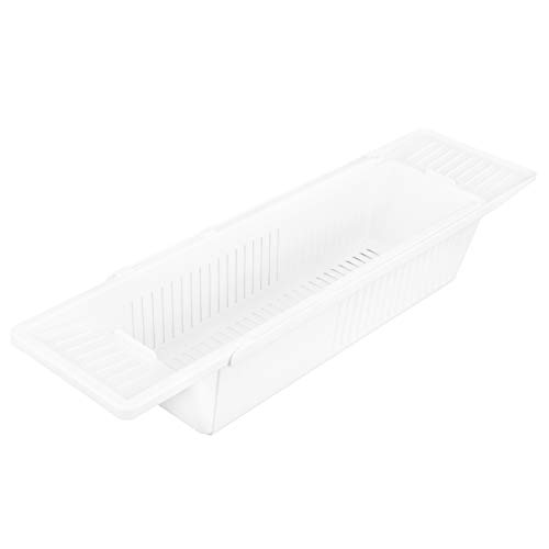 Nunafey Bathtub Caddy Tray, PP Multi-Functional Bathtub Rack, Anti-Rust Retractable for Shampoo Bathroom Bathtub