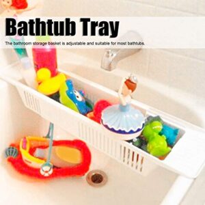 Nunafey Bathtub Caddy Tray, PP Multi-Functional Bathtub Rack, Anti-Rust Retractable for Shampoo Bathroom Bathtub