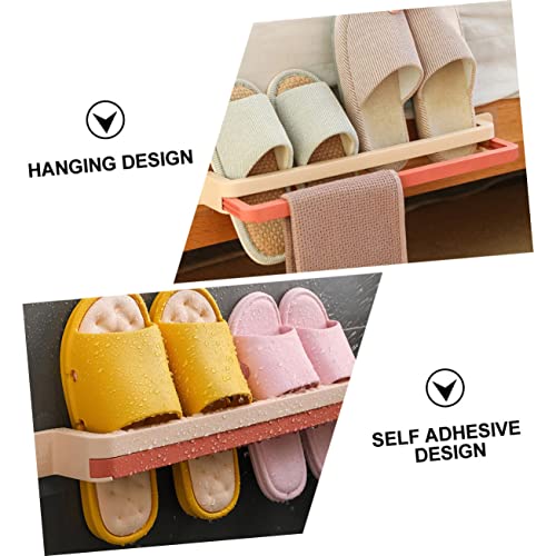 Healeved Slippers Storage Rack Over Door Clothes Hanger Rack Hanging Shoe Rack for Wall Red Hangers Wall Towel Holder Slipper Storage Rack Shoes Holder for Dry Punch-free Rack Bathroom Rack