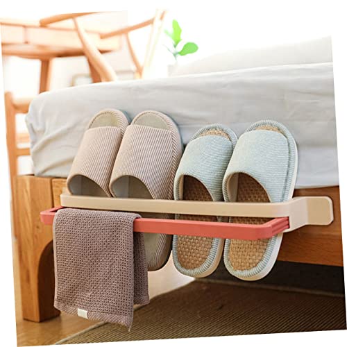 Healeved Slippers Storage Rack Over Door Clothes Hanger Rack Hanging Shoe Rack for Wall Red Hangers Wall Towel Holder Slipper Storage Rack Shoes Holder for Dry Punch-free Rack Bathroom Rack