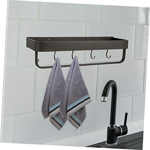 Zerodeko 1 Set Multifunctional Bathroom Shelf Wall-Mounted Space Aluminum Grey