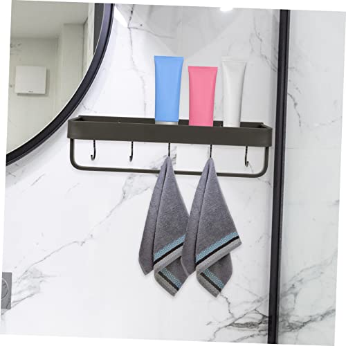 Zerodeko 1 Set Multifunctional Bathroom Shelf Wall-Mounted Space Aluminum Grey