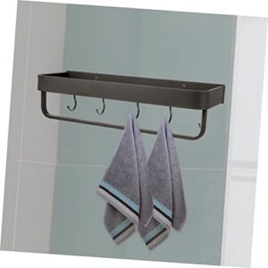 Zerodeko 1 Set Multifunctional Bathroom Shelf Wall-Mounted Space Aluminum Grey