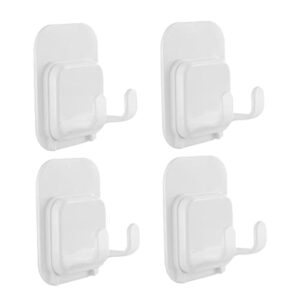 yardwe 4pcs paste hook plastic hangers wall hanging hooks plastic stand adhesive toothbrush holder razor storage rack razor drying holder shower shaver hooks bathroom supplies white abs