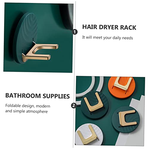 DOITOOL 2pcs Hair Dryer Holder Decorative Shelf Brackets Shelf Wall Mount Wall Bracket Hairdryer Holder Hair Blow Dryer Rack Wall Hair Styling Tool Holder Wall-Mounted Storage Holder Green