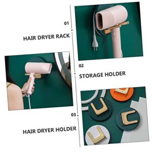 DOITOOL 2pcs Hair Dryer Holder Decorative Shelf Brackets Shelf Wall Mount Wall Bracket Hairdryer Holder Hair Blow Dryer Rack Wall Hair Styling Tool Holder Wall-Mounted Storage Holder Green