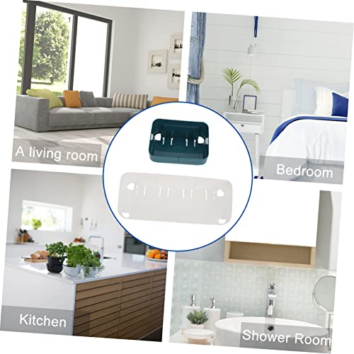 Hemoton 2pcs Storage Rack Wall Mounted Shelving Shelves for Storage Wall Mounted White Storage Shelf Plastic Soap Tray Shower Organizer Bathroom Soap Dish Punch-Free Storage Shelf Hanging