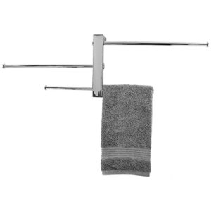 Gedy Bridge Polished Wall Mounted Towel Rack With Sliding Rails, Chrome, 16"