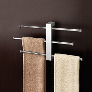 Gedy Bridge Polished Wall Mounted Towel Rack With Sliding Rails, Chrome, 16"