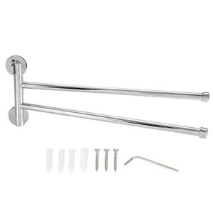 towel rack, stainless steel towel rail hroom storage shelf with 2 towel bar wall mounted towel holder for hroom hotel kitchen(2 arms)