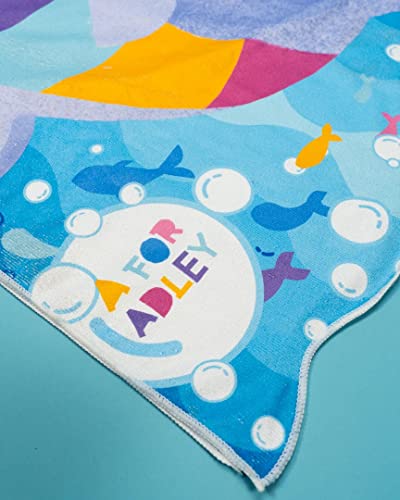 A For Adley Merch The Official Adley Ultimate Swimming Package with Three of Adleys Favorite Swimming Supplies The Adley Narwhal Towel, Adley Floaties and a Full Face Snorkie