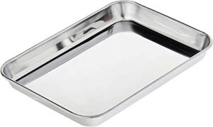 Rectangle Stainless Steel Small Tray 2pcs/set (5.3" x 7.3"x 0.8"), Kitchen Organizer, Bathroom Trays, Little Jewelry Tray Bathroom Tray, Brilliant Quality, Made in Japan