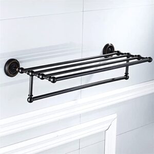 fazrpip towel rails,bathroom towel rack wall mounted towel holder, antique brass bathroom, carved towel rack,retro bath european style towel shelf, bathroom towel holder/black