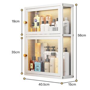 Wall Mounted Bathroom Medicine cabinets,No Punching Dustproof Cosmetic Storage Box,Over-The-Toilet Storage Organizer, Multi Purpose Jewelry Rack,Hanging Floating Rack for Garage Laundry Room Kitche