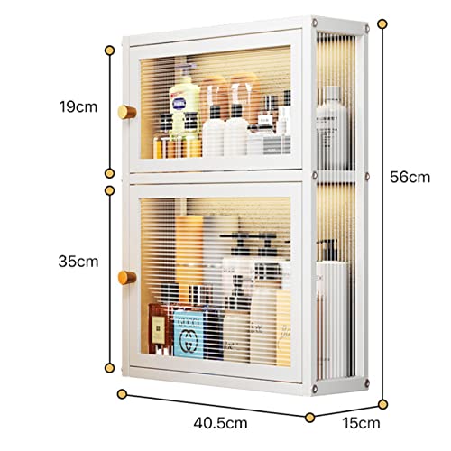 Wall Mounted Bathroom Medicine cabinets,No Punching Dustproof Cosmetic Storage Box,Over-The-Toilet Storage Organizer, Multi Purpose Jewelry Rack,Hanging Floating Rack for Garage Laundry Room Kitche