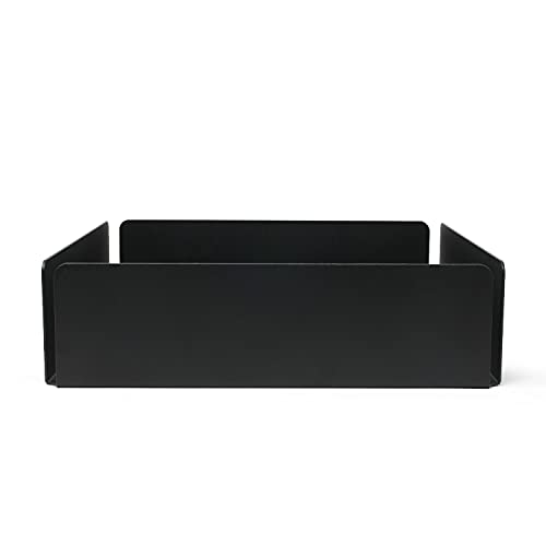 Modern Square Metal Tray Organizer for Bathroom Vanity Countertop Storage, Black