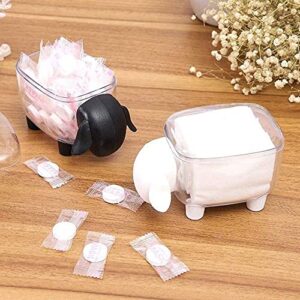 Qtip Holder, Acrylic Sheep Shaped Cotton Swab Holder Cotton Pad Dispenser Floss Container with Cover for Bathroom Vanity Organizer, 13 x 7.5 x 8 cm