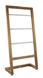 aquateak patented sula angled teak & stainless towel stand