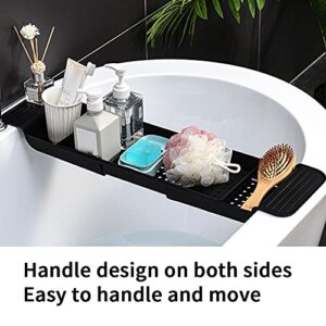 Bathtub Caddy Bath Bridge Tray Caddy Extendable Bathtub Tray Rack Tidy Bathroom Shelf Organizer Storage Bath Table,Adjustable Bath Shelf for Candle Towel,Book,Wine