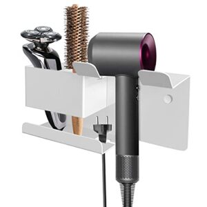 hair dryer holder wall mounted, metal bathroom hair styling tool organizer storage for blow dryer straightener flat iron, hot hair tool holder