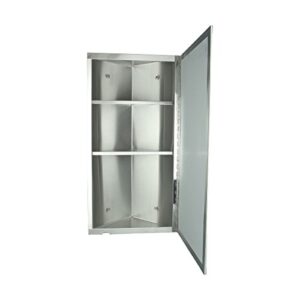 Renovators Supply Manufacturing Medicine Cabinets 23-5/8 in. x 11-7/8 in. Stainless Steel Cornet Bathroom Wall Medicine Cabinet with Mirror and Mounting Hardware Opens Left to Right Pack of 2