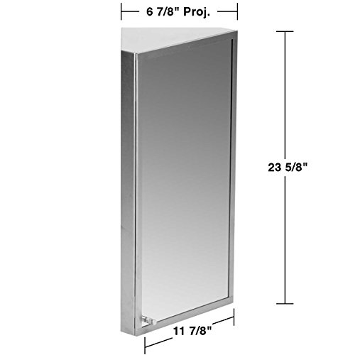 Renovators Supply Manufacturing Medicine Cabinets 23-5/8 in. x 11-7/8 in. Stainless Steel Cornet Bathroom Wall Medicine Cabinet with Mirror and Mounting Hardware Opens Left to Right Pack of 2